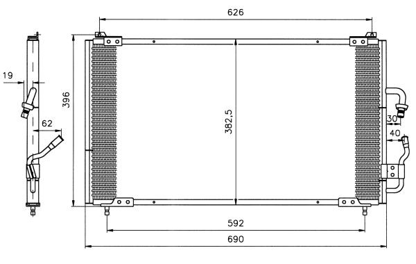 Kondensaattori, ilmastointilaite - PEUGEOT 406, 406 Break, 406 Coupé ...